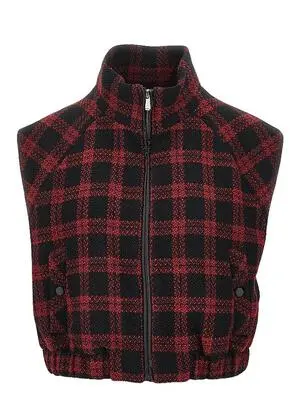 Pinko PINKO Buffalo Check Tweed Waistcoat Black