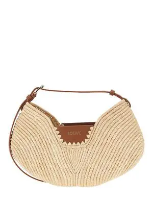 Loewe LOEWE Raffia And Leather Medium Swing Bag Brown