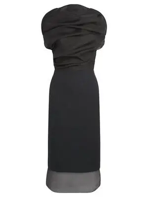 VORANIDA Silk Rhea Midi Dress - Black