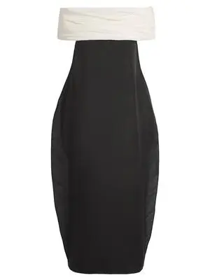 VORANIDA Silk Loom Midi Dress - Black