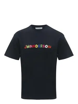 J.W.ANDERSON Jw Anderson Logo Embroidered T-shirt - Black