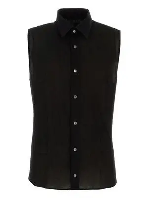 AMI Paris Sleeveless Buttoned Shirt - Black
