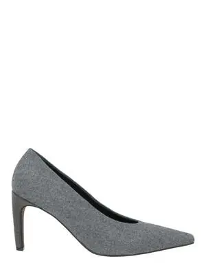 Brunello Cucinelli Flannel High Heel Pumps - Grey