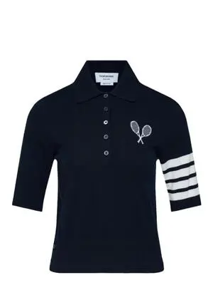 THOM BROWNE Thom Browne Tennis-Intarsia Polo Shirt