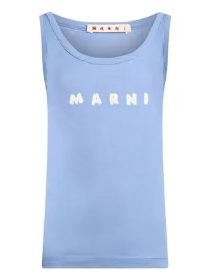 Marni Solid Scoop Neck Tank - Blue