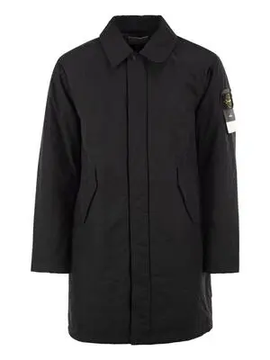 Stone Island Micro Reps Quilted Long Jacket - Black