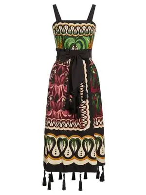 Farm Rio Printed Midi Dress - Black