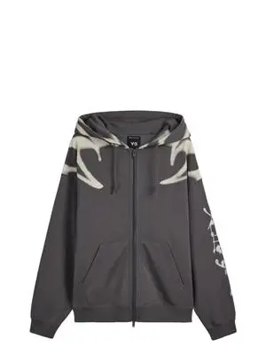 Y3 Chito Graphic French Terry Zipper Hoodie - Grey Five