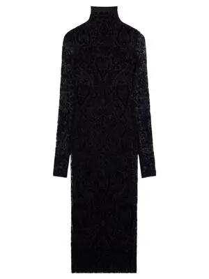 Off-White High-neck Midi Dress - Black