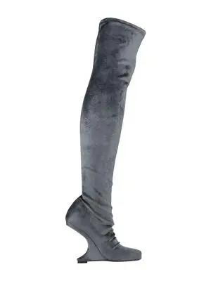 Rick Owens Chenille Over-the-knee Boots - Grey