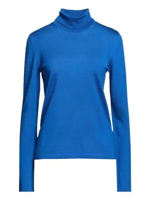 Max Mara Max Mara Solid Color Wool Turtleneck Sweater Blue