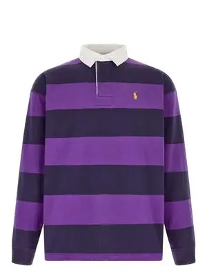 Polo Ralph Lauren Big Fit Striped Jersey Rugby Shirt - Purple