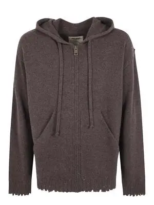 UMA WANG Long-sleeve Knit Cardigan - Brown
