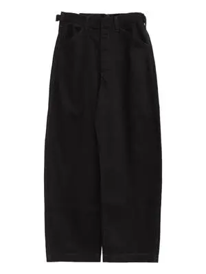 LEMAIRE Contrast-stitch Straight-leg Trousers - Black