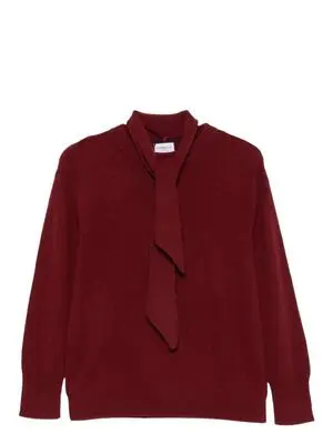 Marella Bow-detail Knit Sweater Red