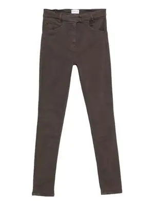 Marella Tapered Casual Trousers With Zippers - Brown