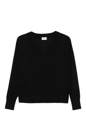 Marella V-neck Long-sleeve Knit Top - Black