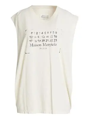 MAISON MARGIELA Printed Sleeveless T-shirt - White