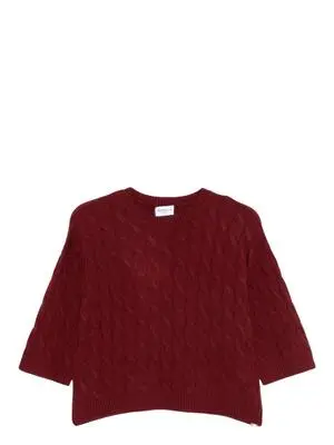 Marella Crew-neck Cable-knit Sweater - Red