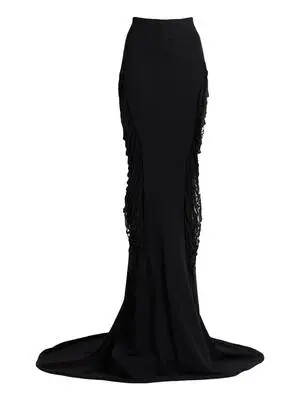 Rick Owens Wool Long Skirt - Black