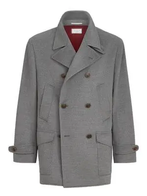 Brunello Cucinelli Virgin Wool Cloth Four-pocket Pea Coat - Grey