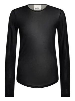 Isabel Marant Étoile Sheer Georgette Long Sleeve Top - Black