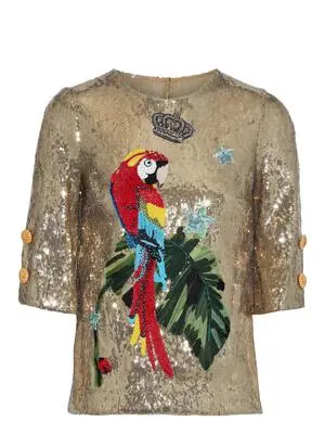 Dolce & Gabbana Printed Tops  Brown