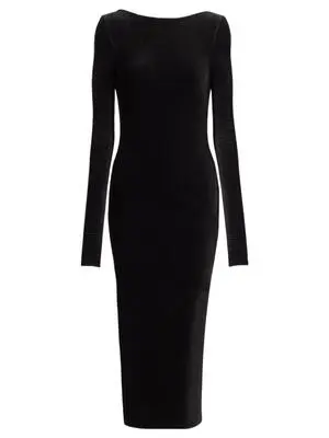 Balmain Long Velvet Dress - Black