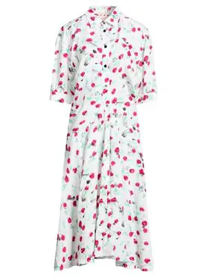 Marni Floral-print Crepe Shirt Dress - White