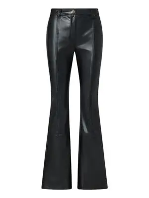 Liu Jo Faux Leather Wide-leg Casual Trousers - Black