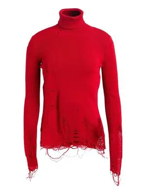 MAISON MARGIELA Solid Color Polo Neck Tops - Red