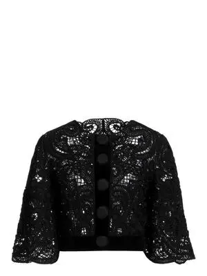 Dolce & Gabbana Velvet And Lace Blazer - Black