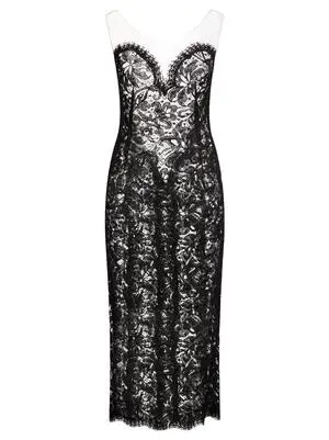Dolce & Gabbana Lace Tulle Sheath Dress - Black