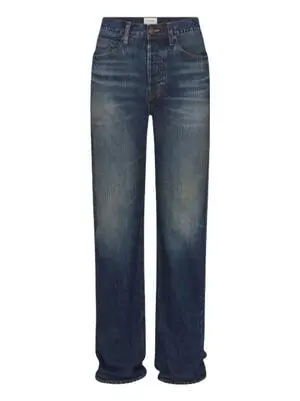 FRAME Faded Straight-leg Jeans - Indigo