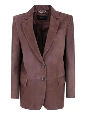 Seventy Suede Single-breasted Blazer - Brown