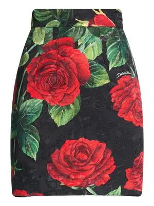 Dolce & Gabbana Dolce Gabbana Floral Print Pencil Mini Skirt - Black