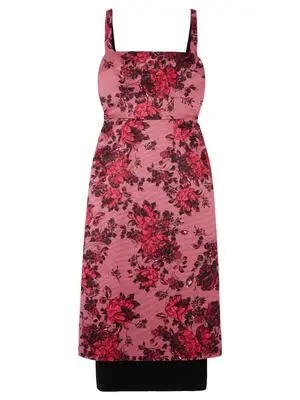 EMILIA WICKSTEAD Floral-print Faille Midi Dress - Red