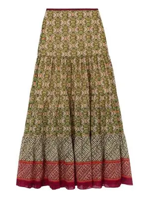 Saloni Isabel Printed Cotton Maxi Skirt - No