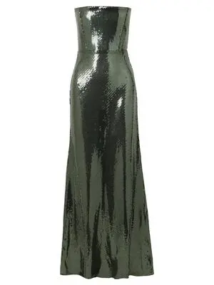 Alex Perry Strapless Sequined Mesh Gown - No