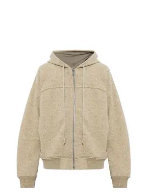 Rick Owens Rick Owens Zip-Up Drawstring Hoodie Beige