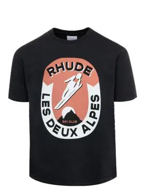 Rhude Logo Printed Crewneck T-shirt - Black