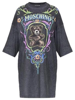 Moschino Graphic Printed Crewneck T-shirt Dress - Black