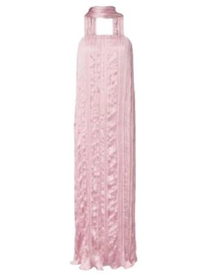 Posse Esme Scarf-detail Satin Maxi Dress - Pink