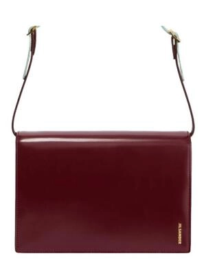 JIL SANDER Jil Sander File Small Leather Shoulder Bag Cherry