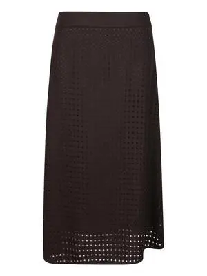 Peserico Cut-out Detailed Midi Skirt - Brown