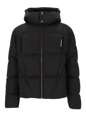 Off-White Hooded Zip-up Jacket - Black
