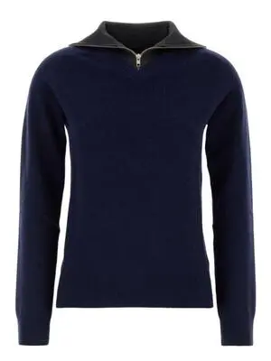 MAISON MARGIELA Mm6 Maison Margiela Zip Collar Knitted Sweater Navy