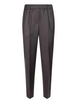 Peserico Elasticated Waistband Pleated Trousers - Black