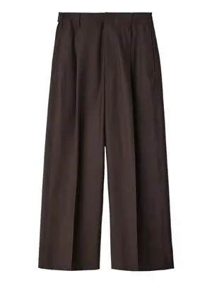 LEMAIRE Single-pleat Tailored Pants In Tropical Wool Blend - Moss
