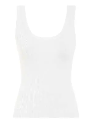 Zimmermann Ribbed Knit Sleeveless Tank Top - White